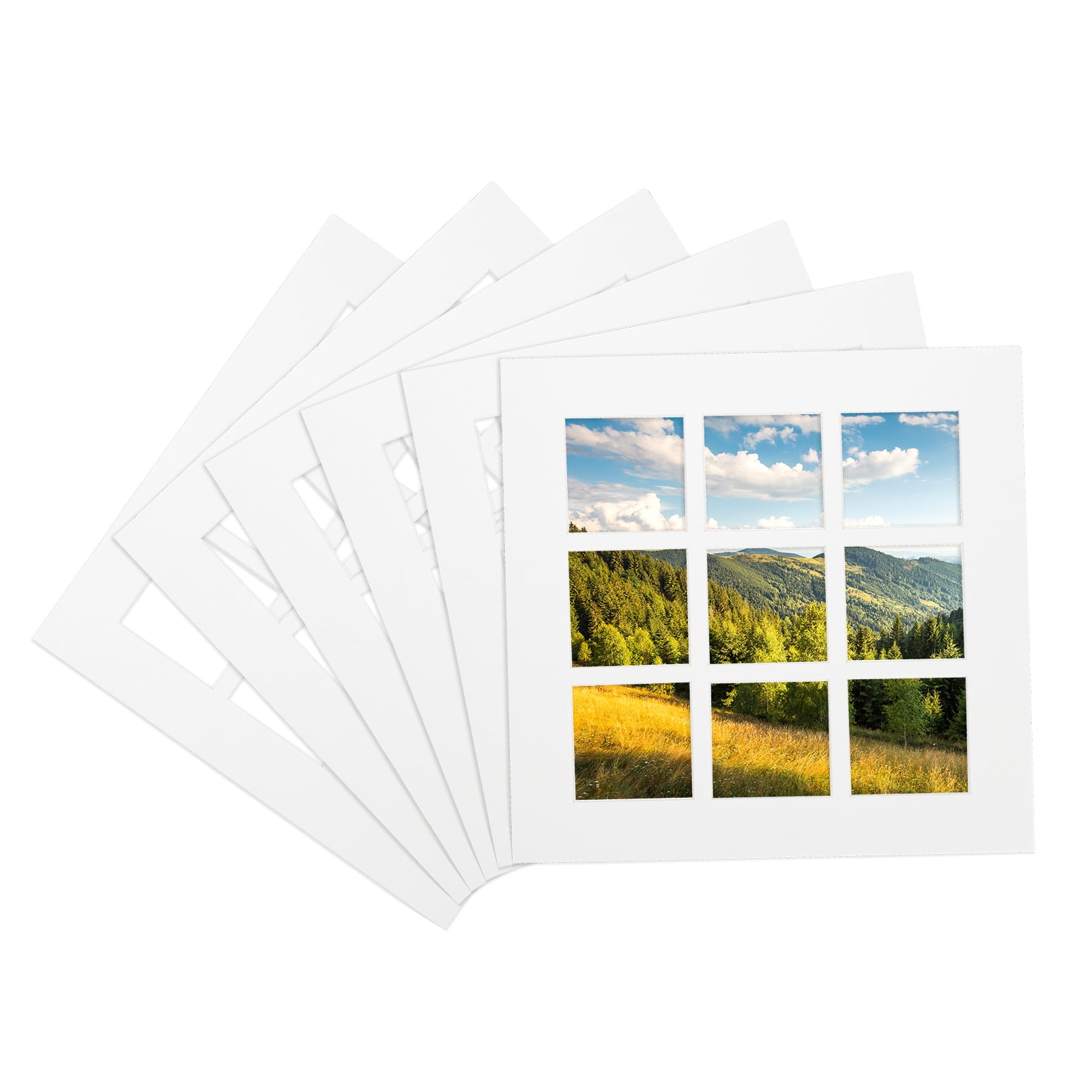 Uxcell 10x10 Mat for 10x10 Photo, 6 Pack Precut Acid-Free Mat Board ...