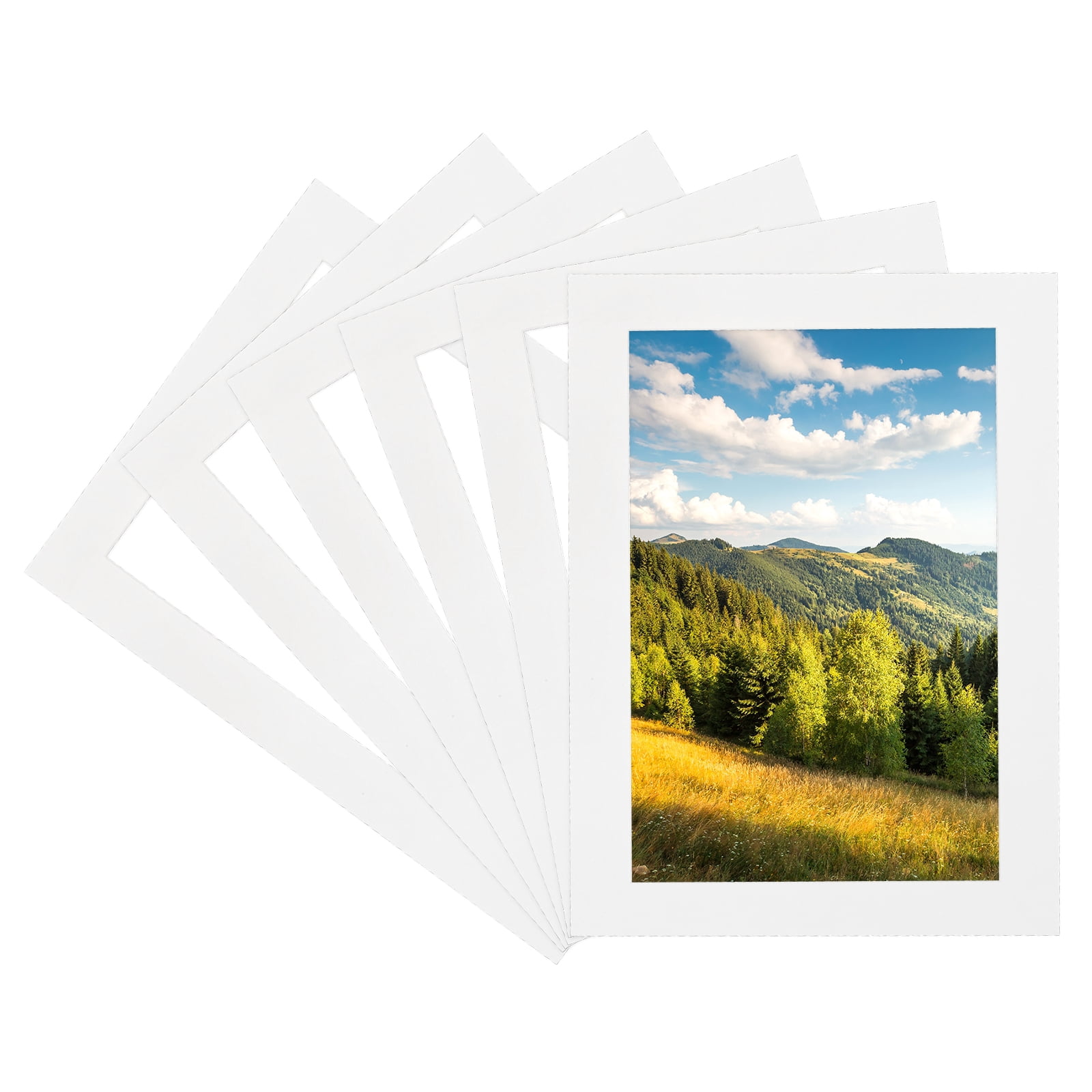 Uxcell 12x10 Mat for 10x8 Photo, 6 Pack Precut Acid-Free Mat Board ...