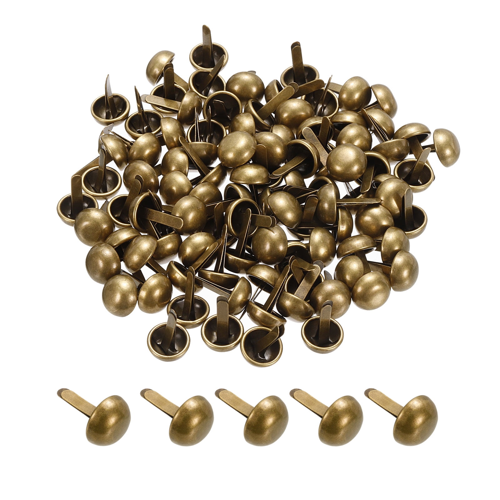 Uxcell 10x15mm Mini Brads Round Paper Fasteners for Art Crafting ...