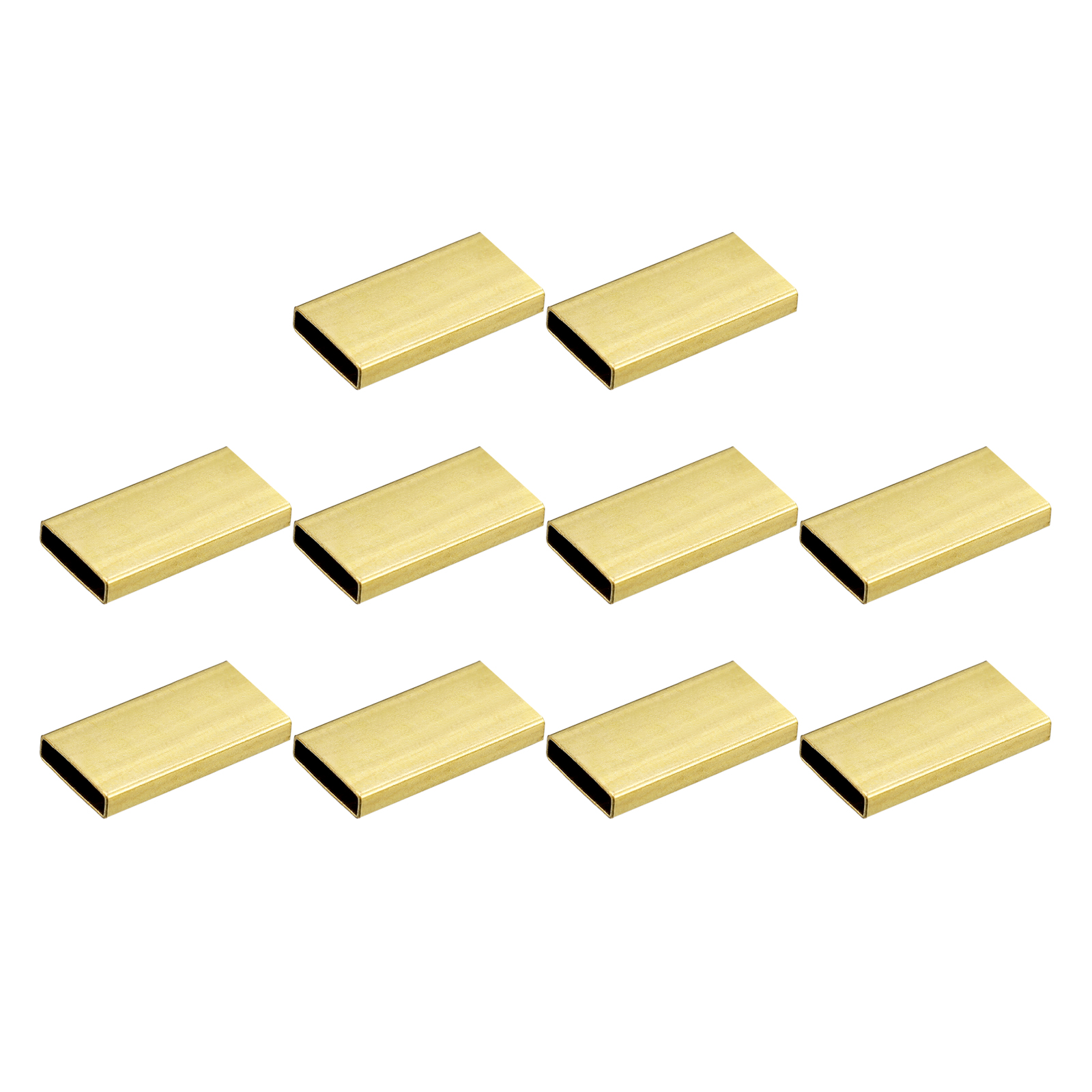 Uxcell 10x2.9x20mm Rectangle Brass Tube Spacer Beads for DIY Making ...