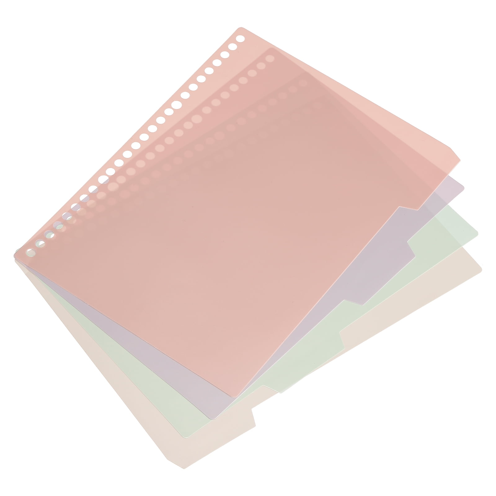 Uxcell 10x7.6" Binder Index Dividers, 6 Set 4 Tabs 26 Holes Durable PP ...