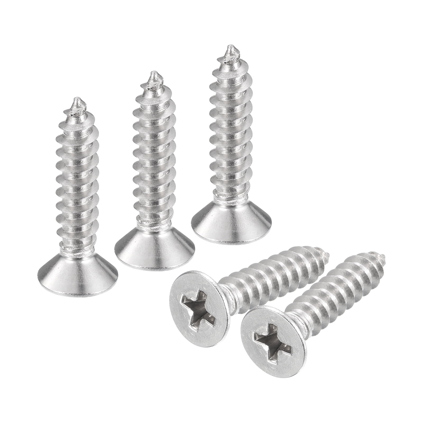 Uxcell #10x7/8" Wood Screws, 25 Pack Phillips Self Tapping Screws 304 ...