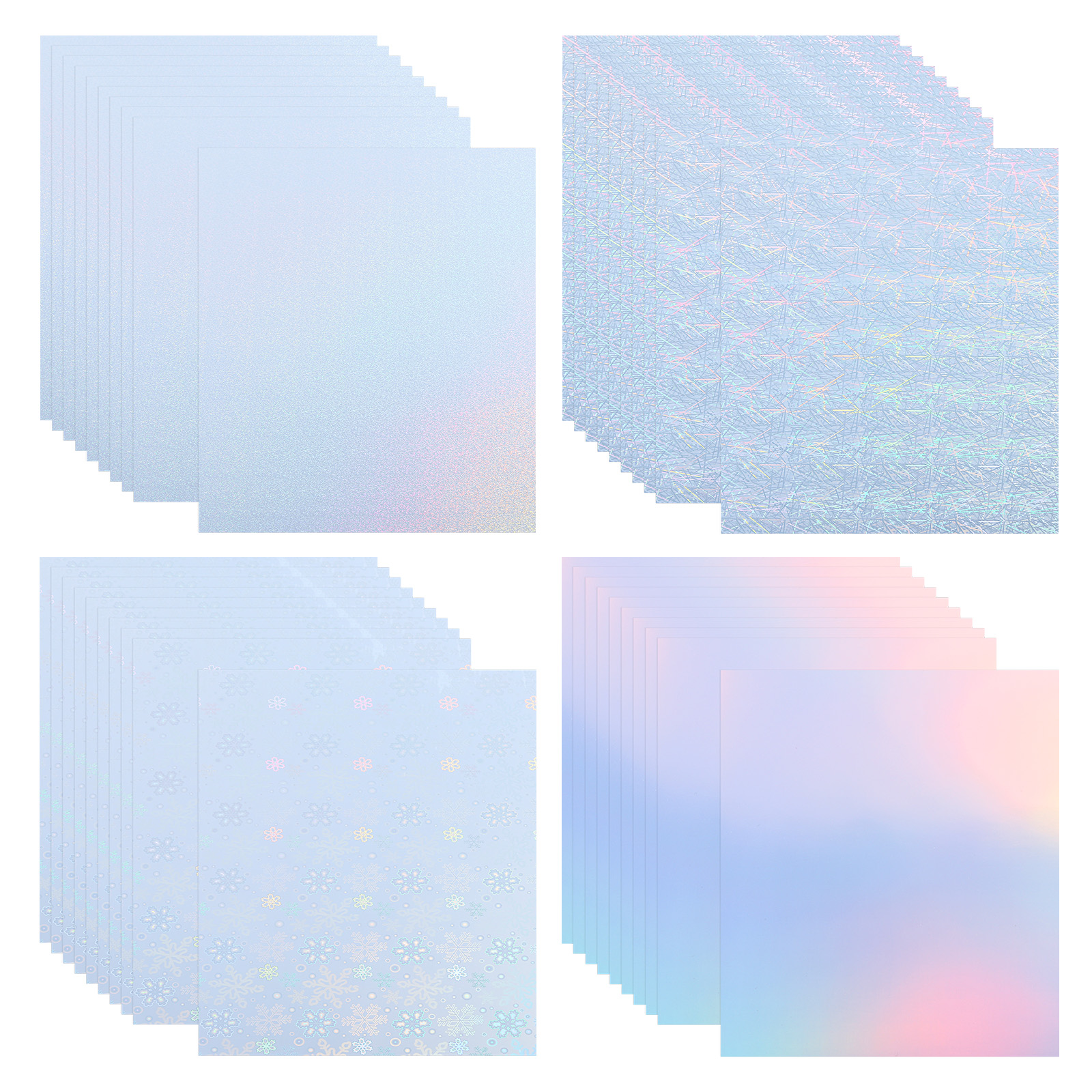 Uxcell 11.7x8.2" Printable Holographic Sticker Paper, 40Pcs A4 Glossy ...