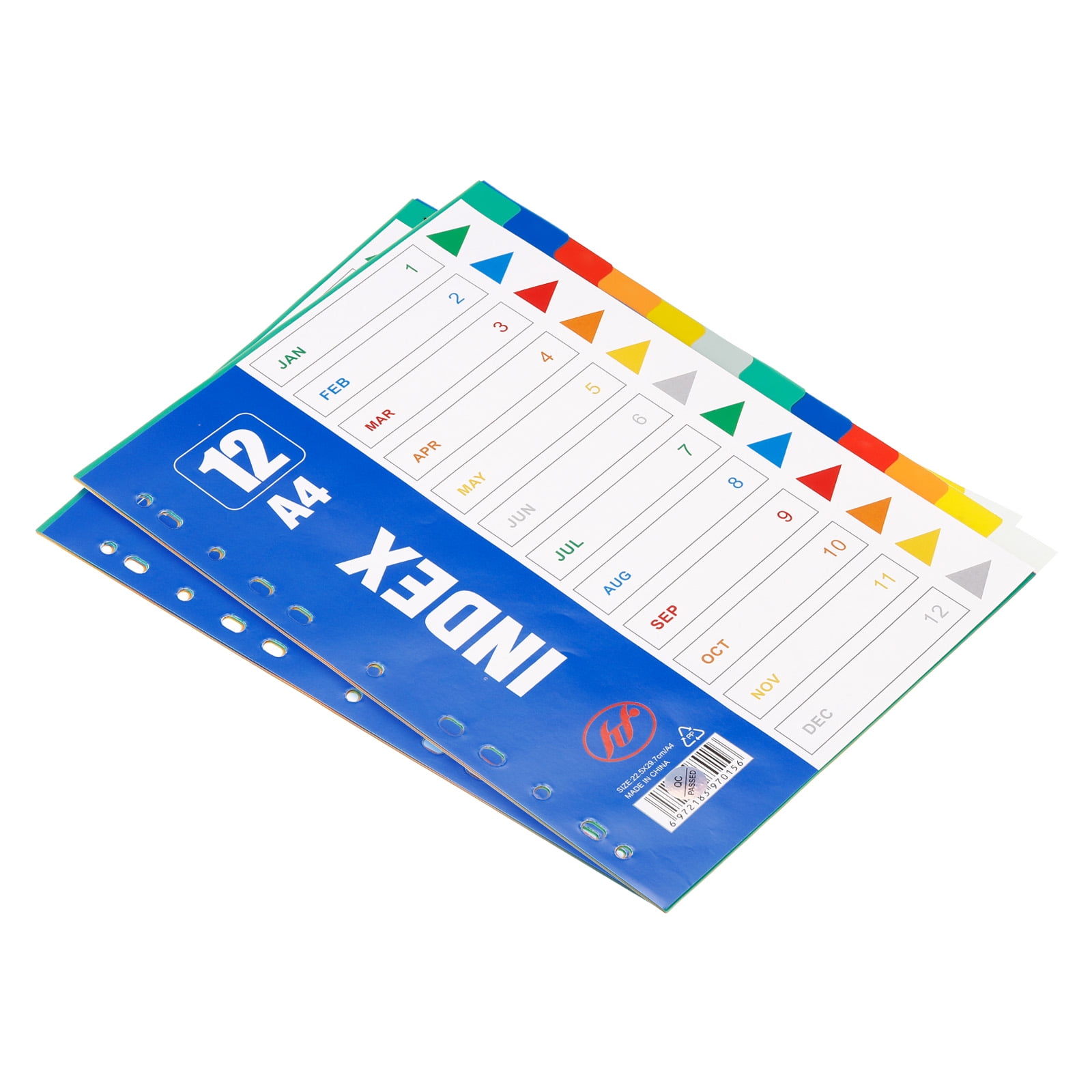 Uxcell 11.7x8.8" Binder Index Dividers, 2Set 12Tabs 11Holes PP ...