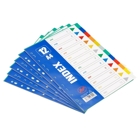 Uxcell 11.7x8.8" Binder Index Dividers, 6Set 12Tabs 11Holes PP ...