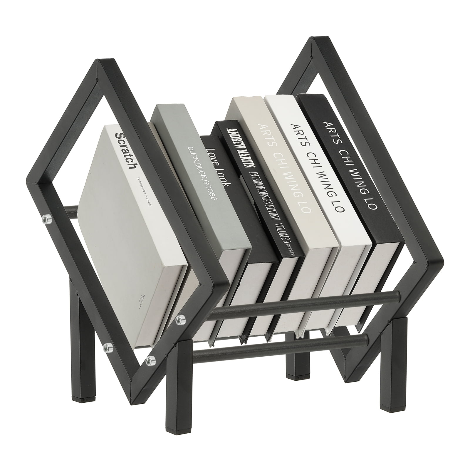 Uxcell 11.8" Metal Desk Bookshelf, Tabletop Bookcase Small Book Storage ...