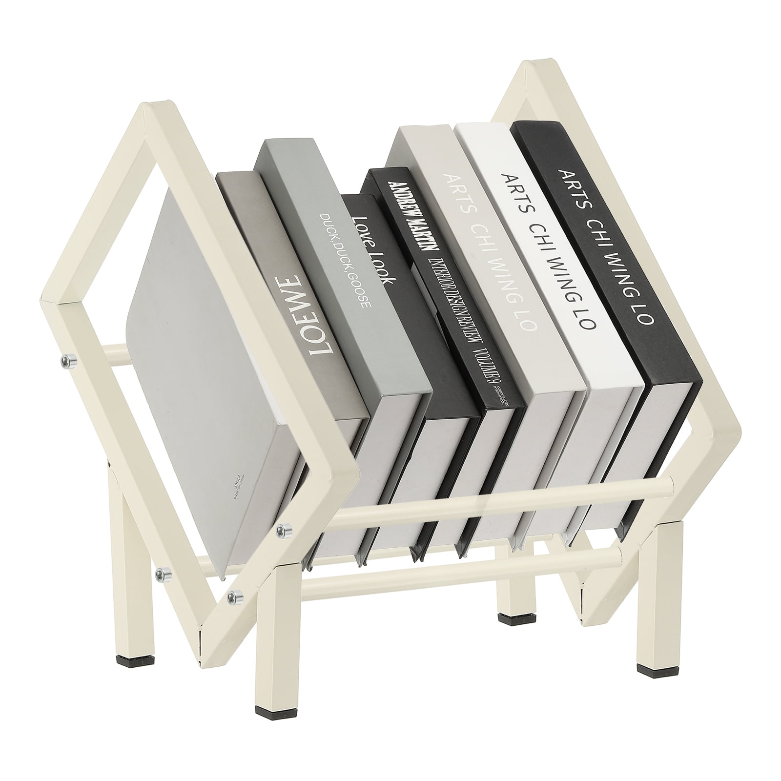 Uxcell 11.8" Metal Desk Bookshelf, Tabletop Bookcase Small Book Storage ...