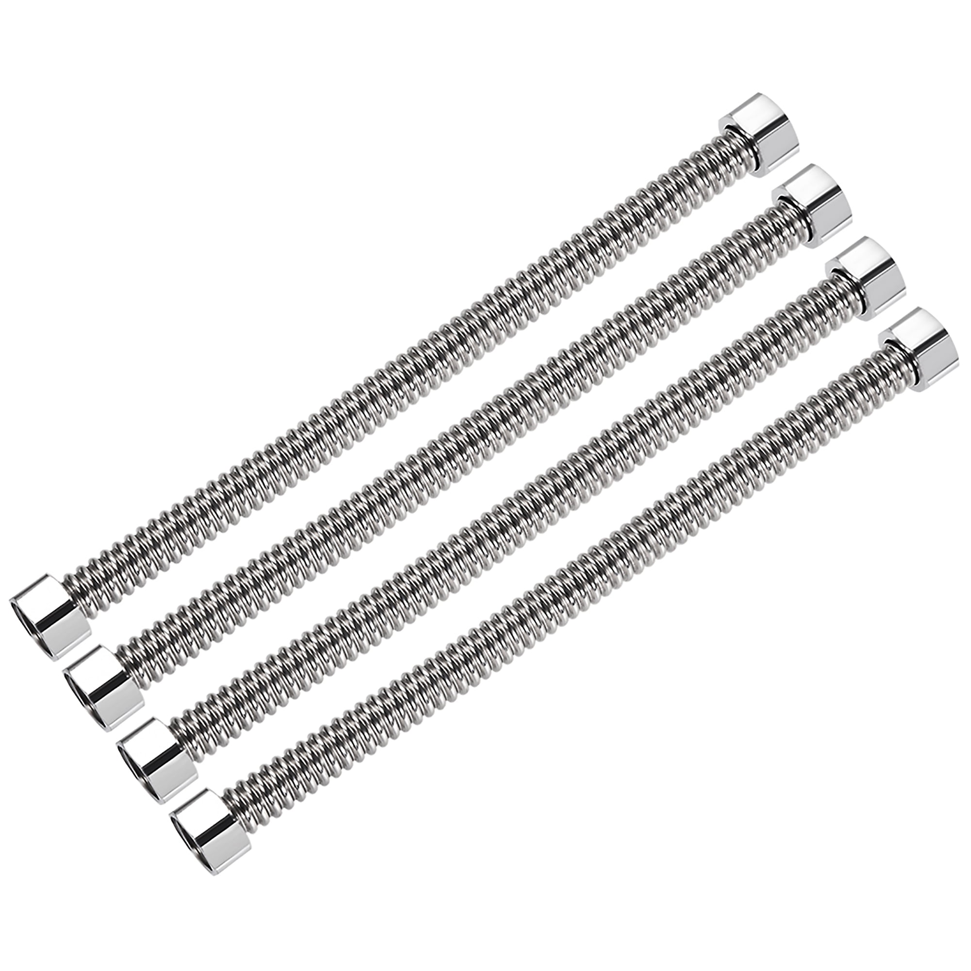 Uxcell 11.8" Stainless Steel Corrugated Flexible Water Line G1/2 Female ...