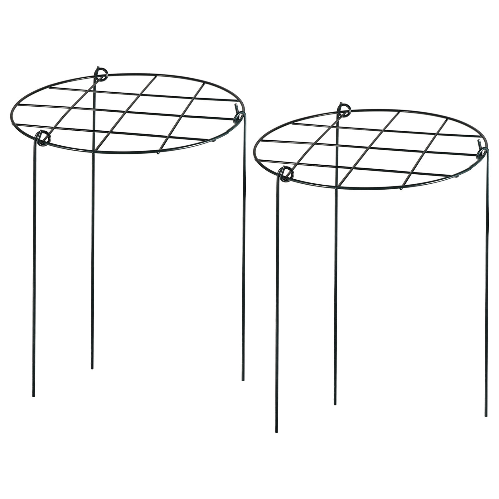 Uxcell 11.8"x17.7" Square Grid Metal Plant Support Stakes Ring Cage ...