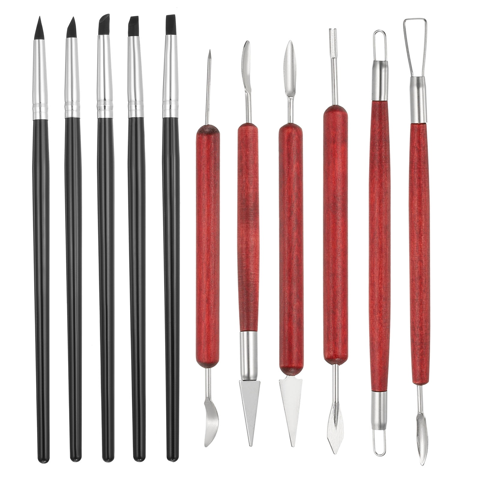 Uxcell 11 Pcs 5mm Silicone Clay Sculpting Tool, Polymer Clay Tools Clay Shaping Tool Modeling ...