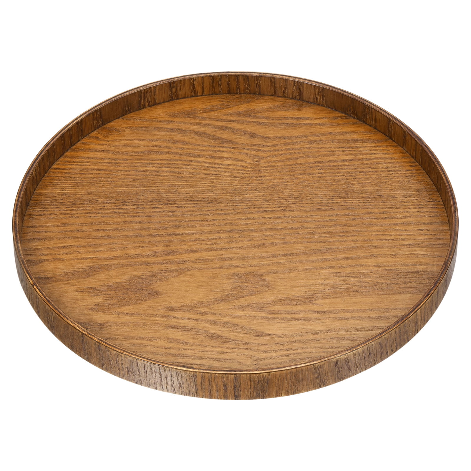 Uxcell 11" Round Wood Serving Tray Decorative Platter Home Kitchen ...