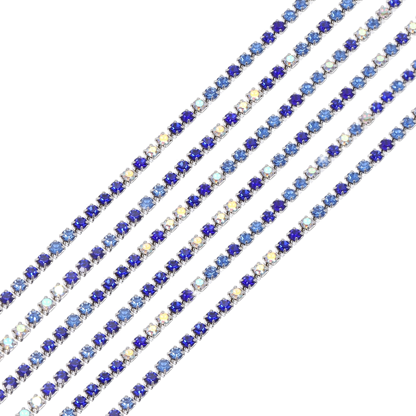 Uxcell 11 Yard 2mm Crystal Rhinestone Diamond Close Chain Trim Trimming ...