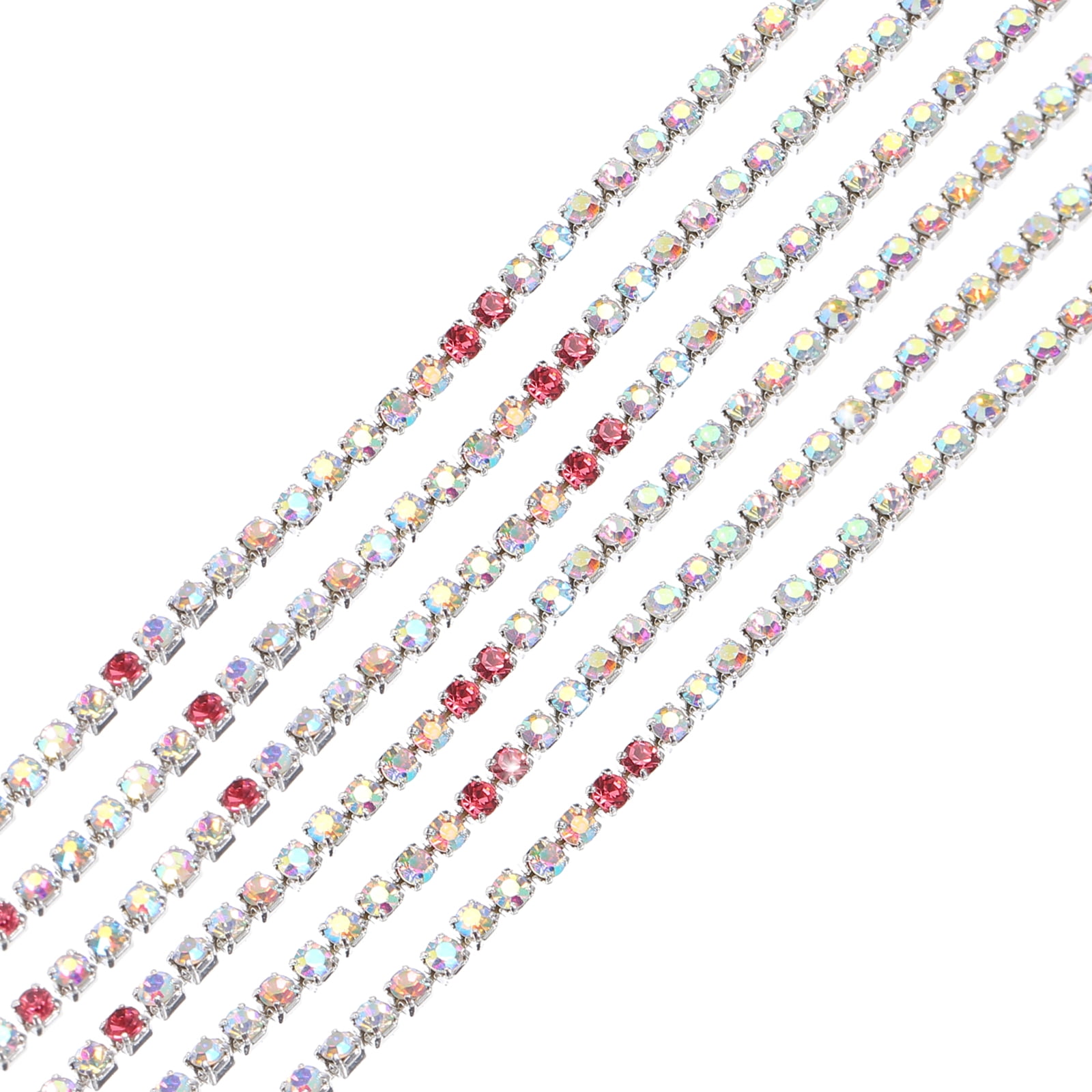 Uxcell 11 Yard 2mm Crystal Rhinestone Diamond Close Chain Trim Trimming ...