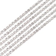 Uxcell 1 Yard 25mm 4 Row Crystal Rhinestone Diamond Close Chain Trim ...