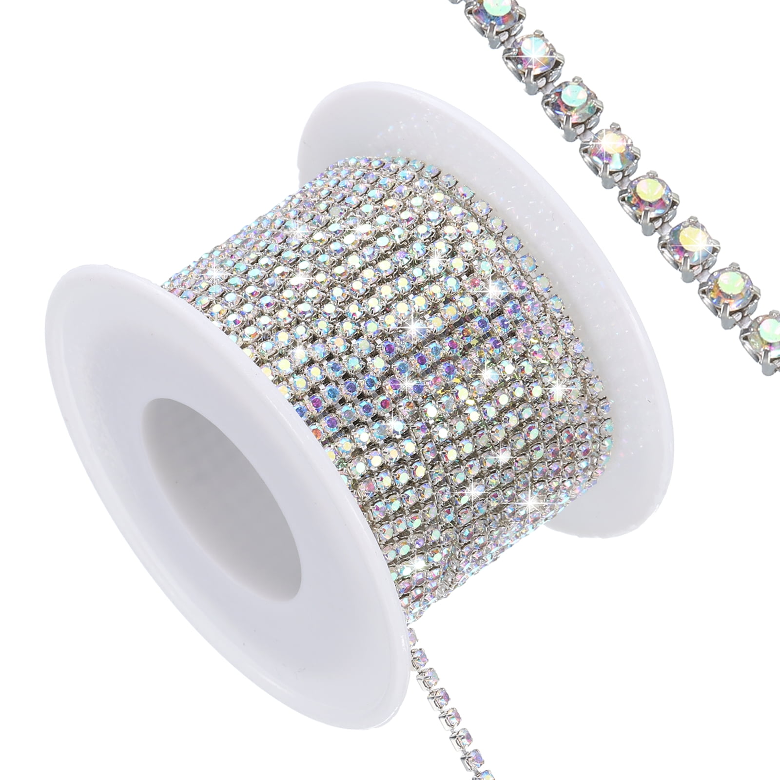 Uxcell 11 Yard Crystal Rhinestone Close Chain Trim, Crystal Rhinestone ...