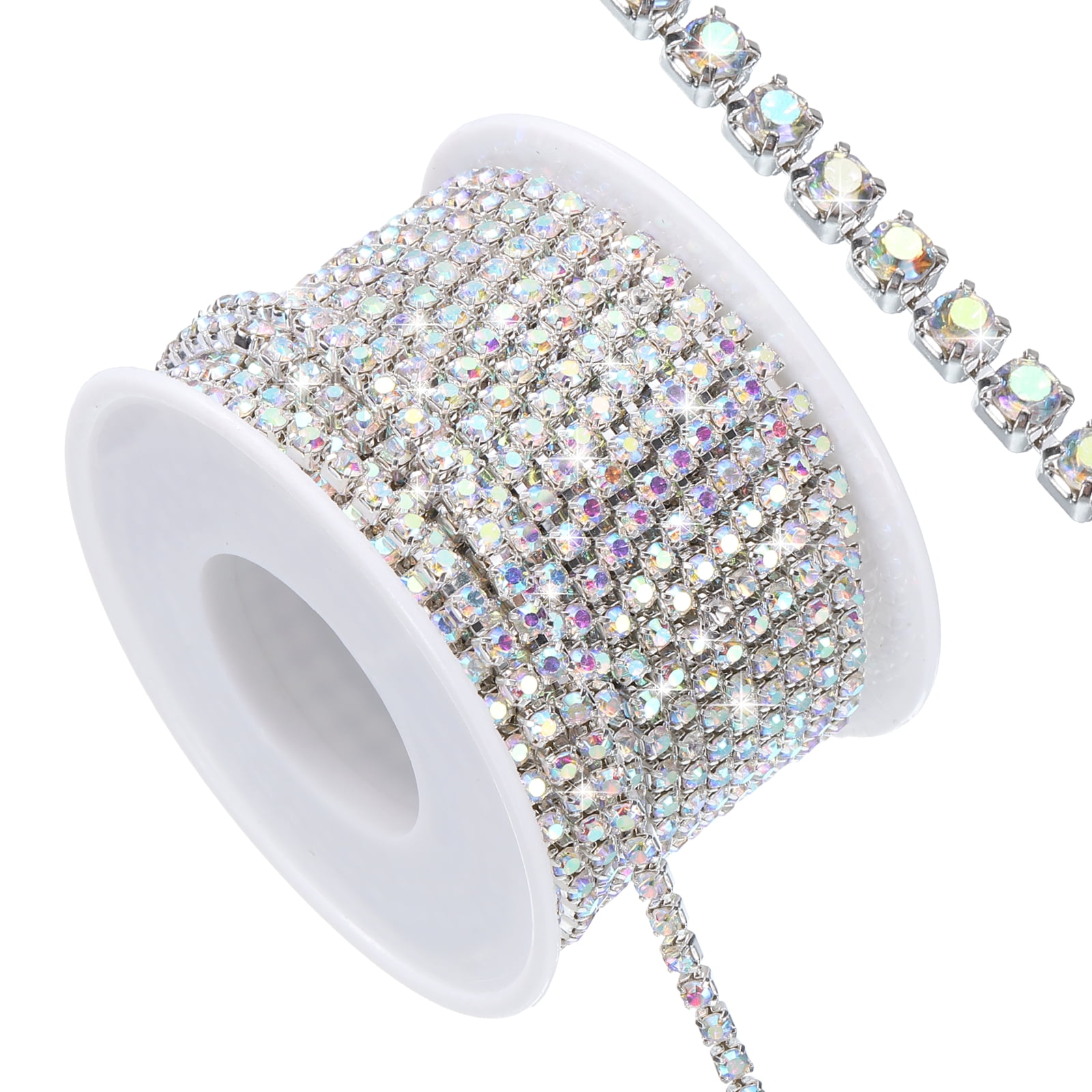 Uxcell 11 Yard Crystal Rhinestone Close Chain Trim, Crystal Rhinestone ...