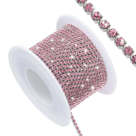 Uxcell 11 Yard Crystal Rhinestone Close Chain Trim, Crystal Rhinestone ...