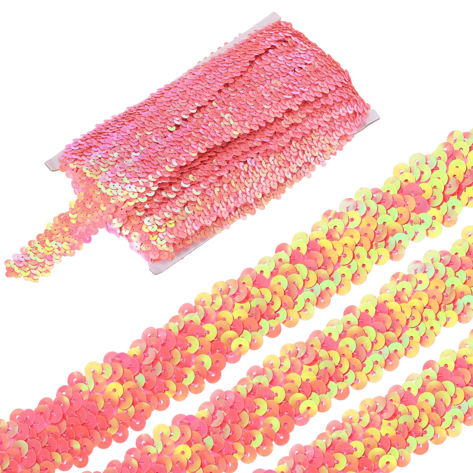 Uxcell 11 Yards 1.2 Inch Elastic Sequins Trim 3 Row Flat Sequin Strip ...