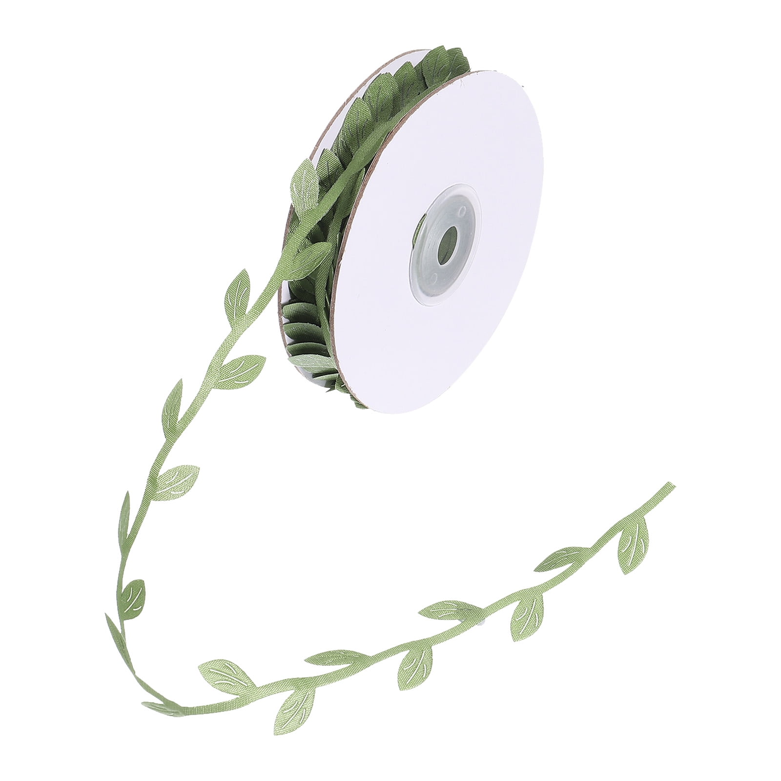 Uxcell 11 Yards Green Leaf Ribbon, Leaves Trim Rope Artificial Leaf ...