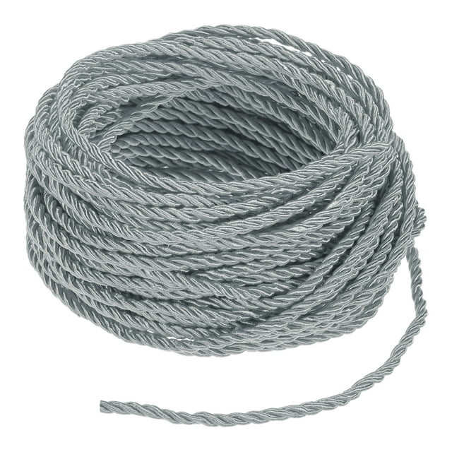 Uxcell 11 Yards Soft Twisted Rope Trim, 3 mm/0.12 in Silver Gray ...