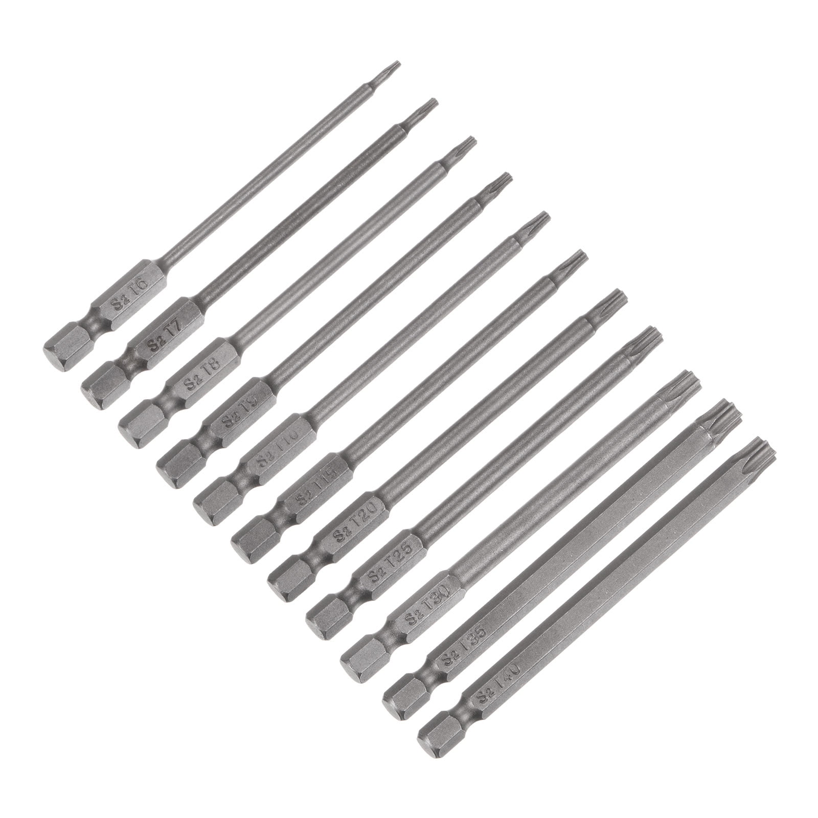Uxcell 11PCS T6-T40 Torx Security Screwdriver Bit Set S2 Steel Magnetic ...