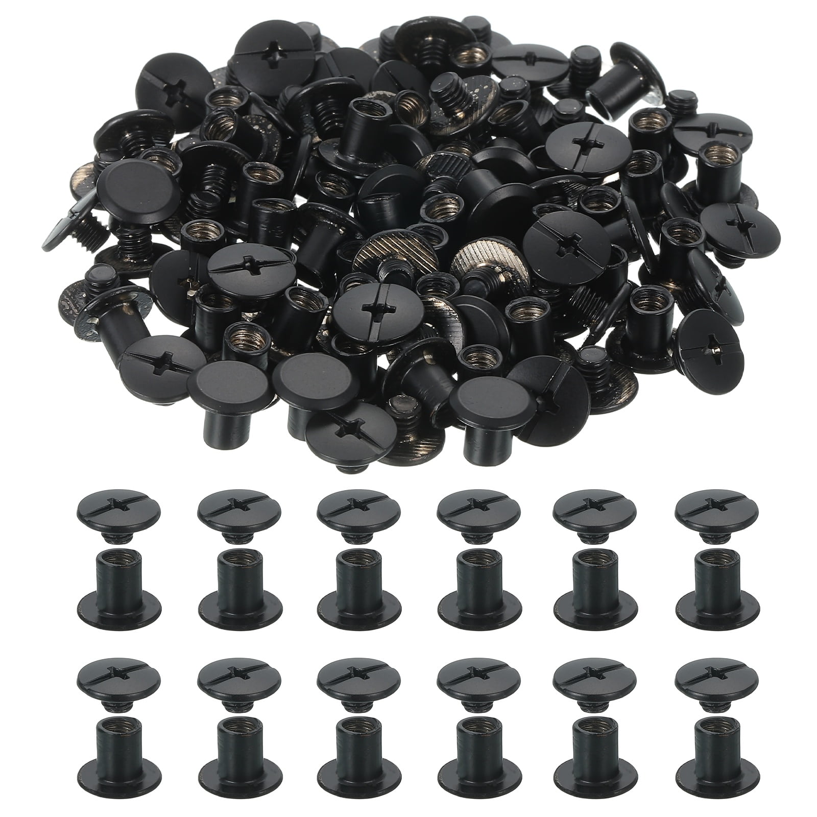 Uxcell 11mm Chicago Screws Leather Rivets, 60 Set Leather Rivets Nail ...