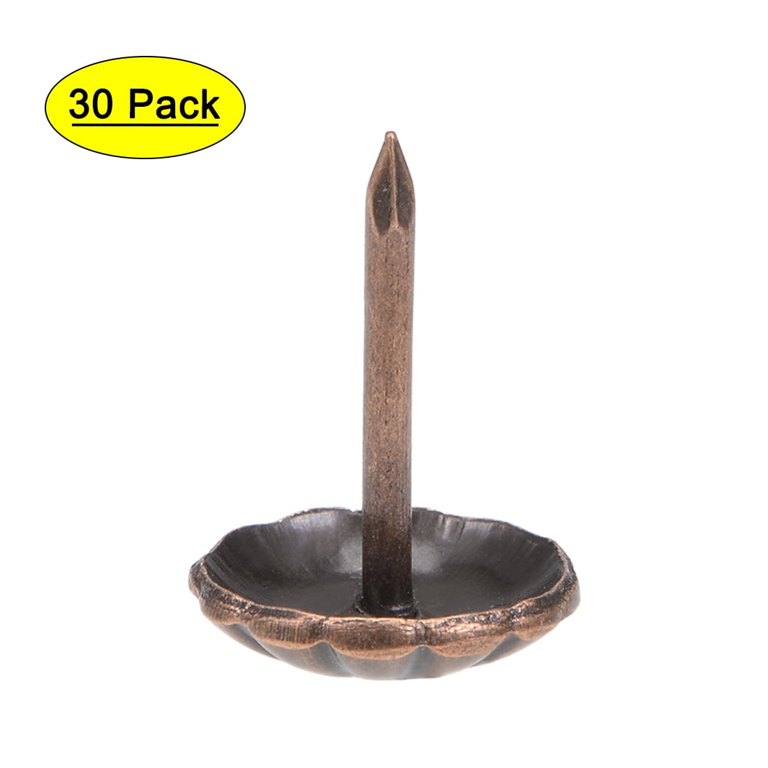 Uxcell 11mm Dia Round Head Antique Push Pins Copper Tone Upholstery ...