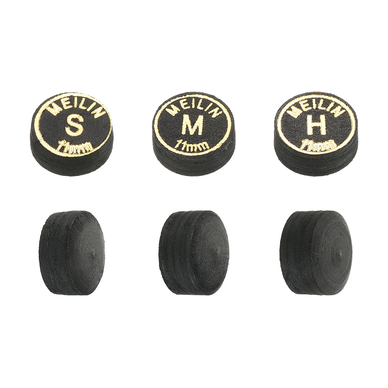 Uxcell 11mm H/M/S Glue on Laminated Pool Billiard Stick Cue Tips Kit 6 ...