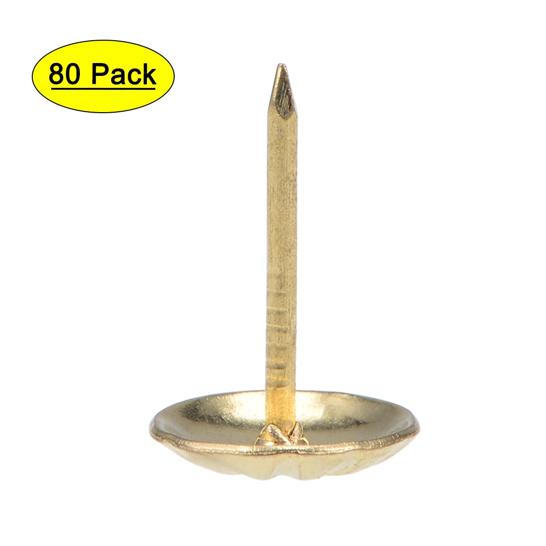 Uxcell 11mm Head Dia Round Thumb Push Pins Gold Tone Upholstery Nails Tacks 80 Pack - Walmart.com