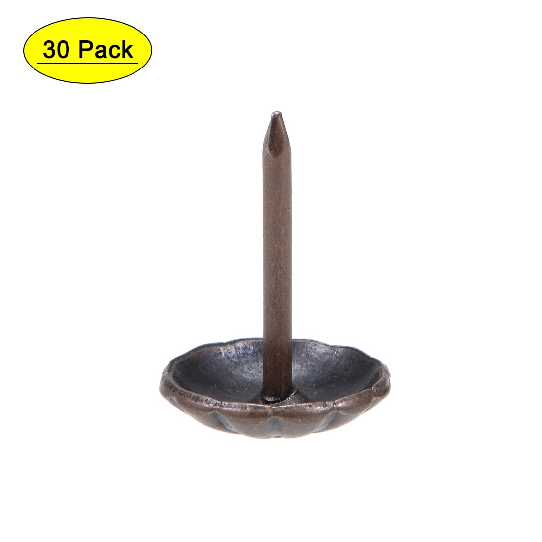 Uxcell 11mm Round Head 17mm Length Bronze Tone Thumb Nails Tacks 30 ...