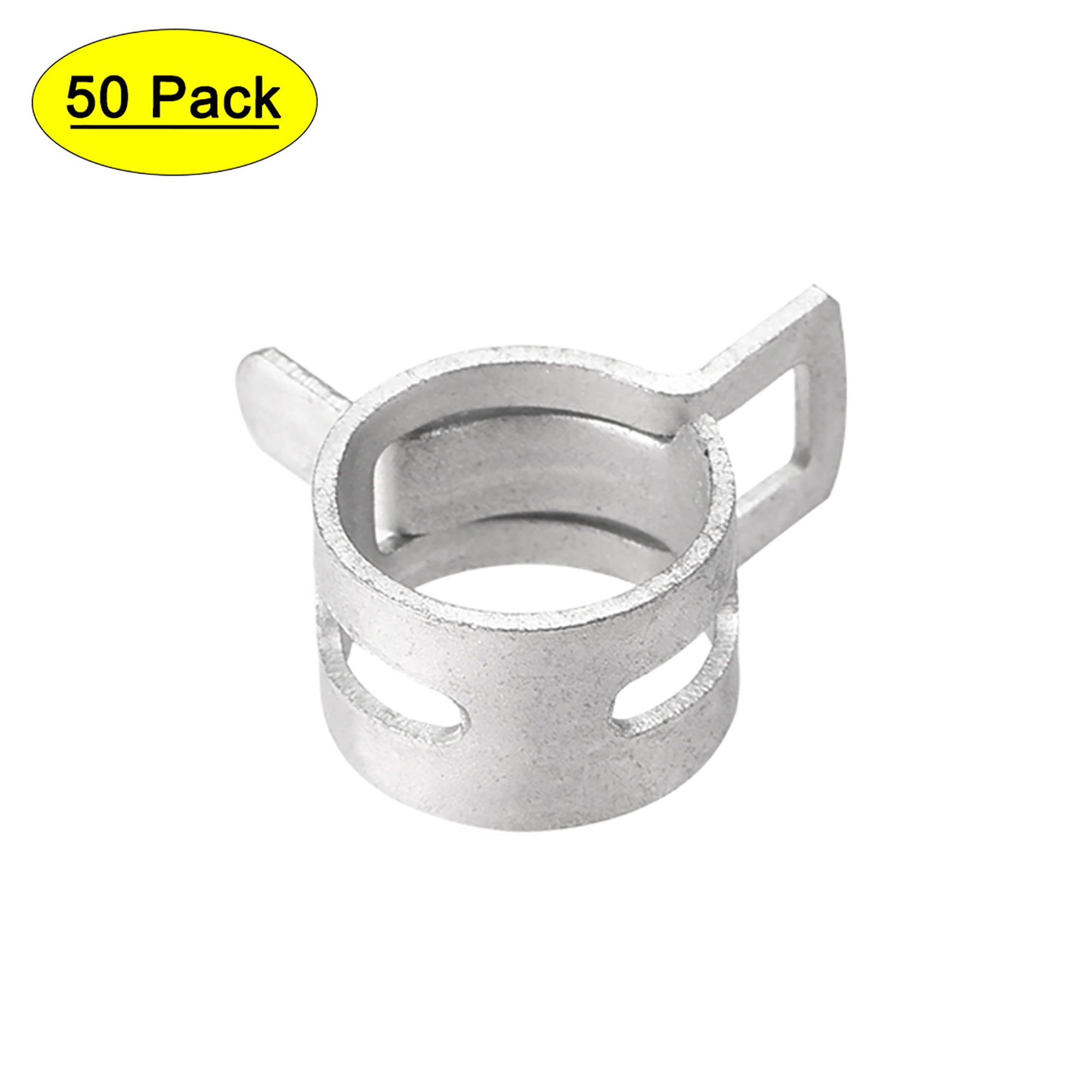 Uxcell 11mm Silver Tone Steel Band Spring Clamp for Fuel Line Silicone ...