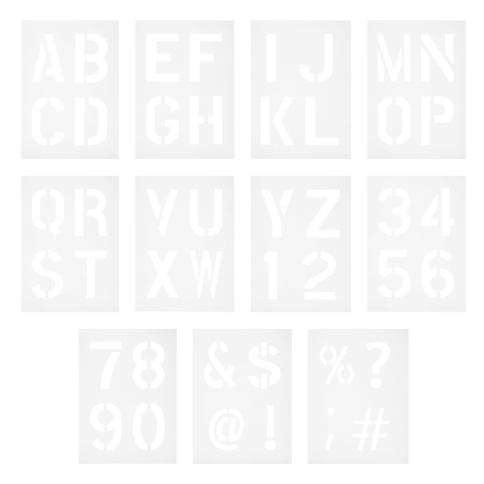 Uxcell 11pcs 5 Inch Letter Stencils Alphabet Number Stencil Reusable ...