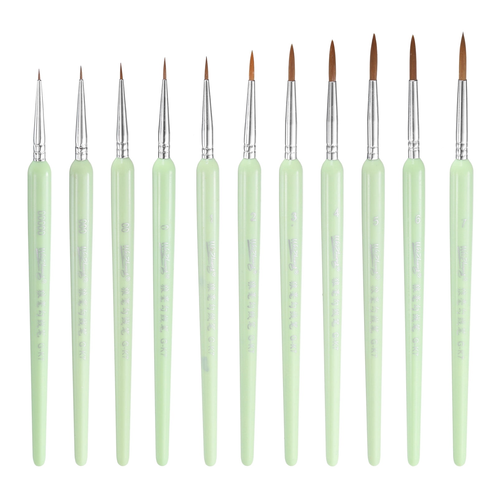 Uxcell 11pcs Detail Paint Brushes 00000#-7# Nylon Miniature Painting ...