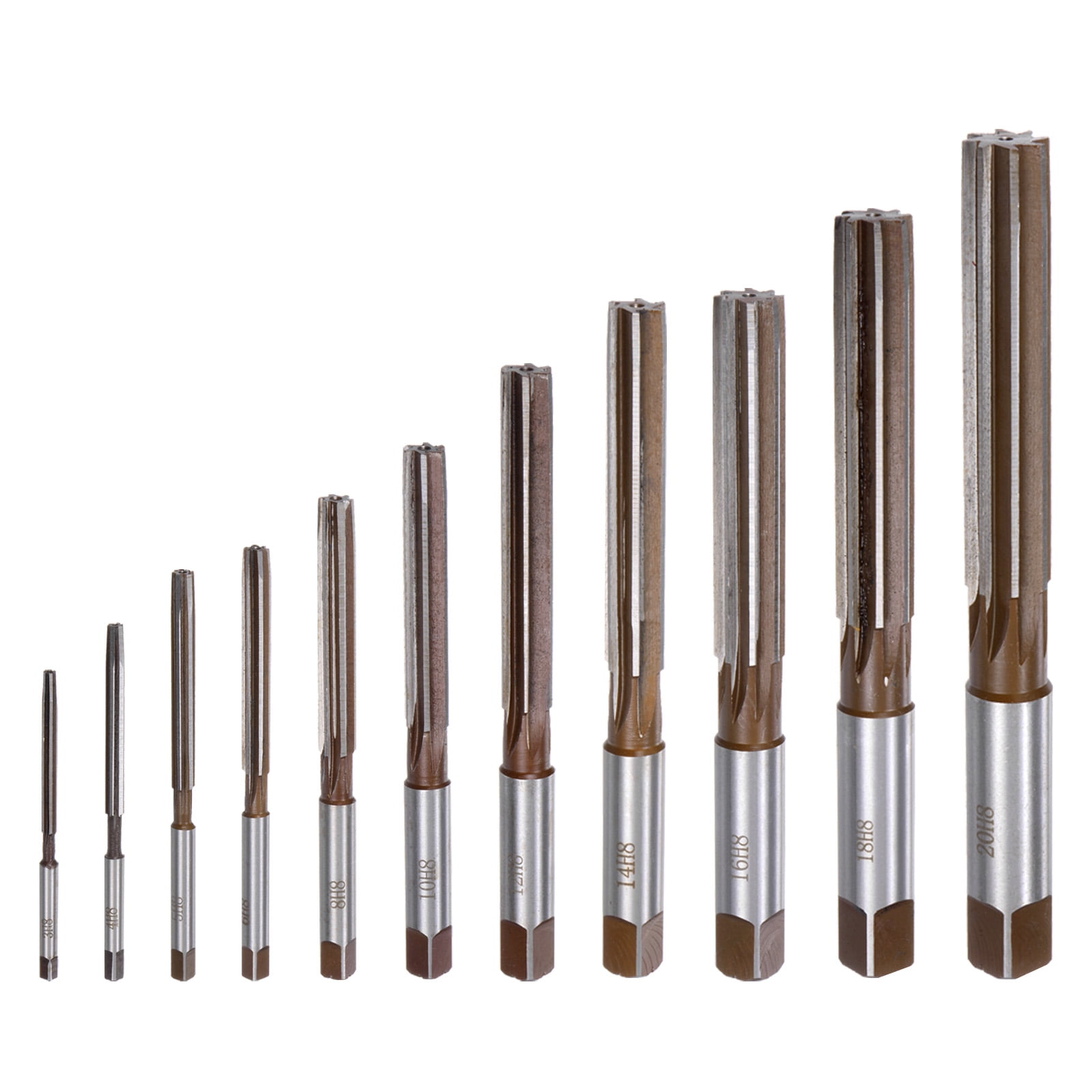 Uxcell 11pcs Hand Reamers Set 3mm-20mm H8 Metric Alloy Steel Reamer Bit ...