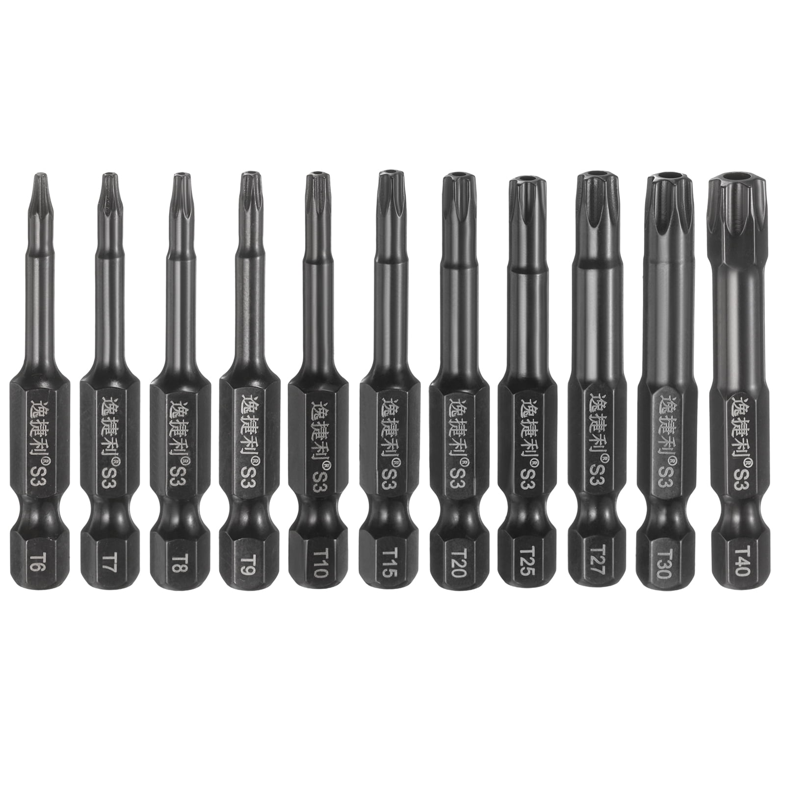 Uxcell 11pcs T6-T40 Torx Head Screwdriver Bit 1/4" Hex Shank 2" Long ...
