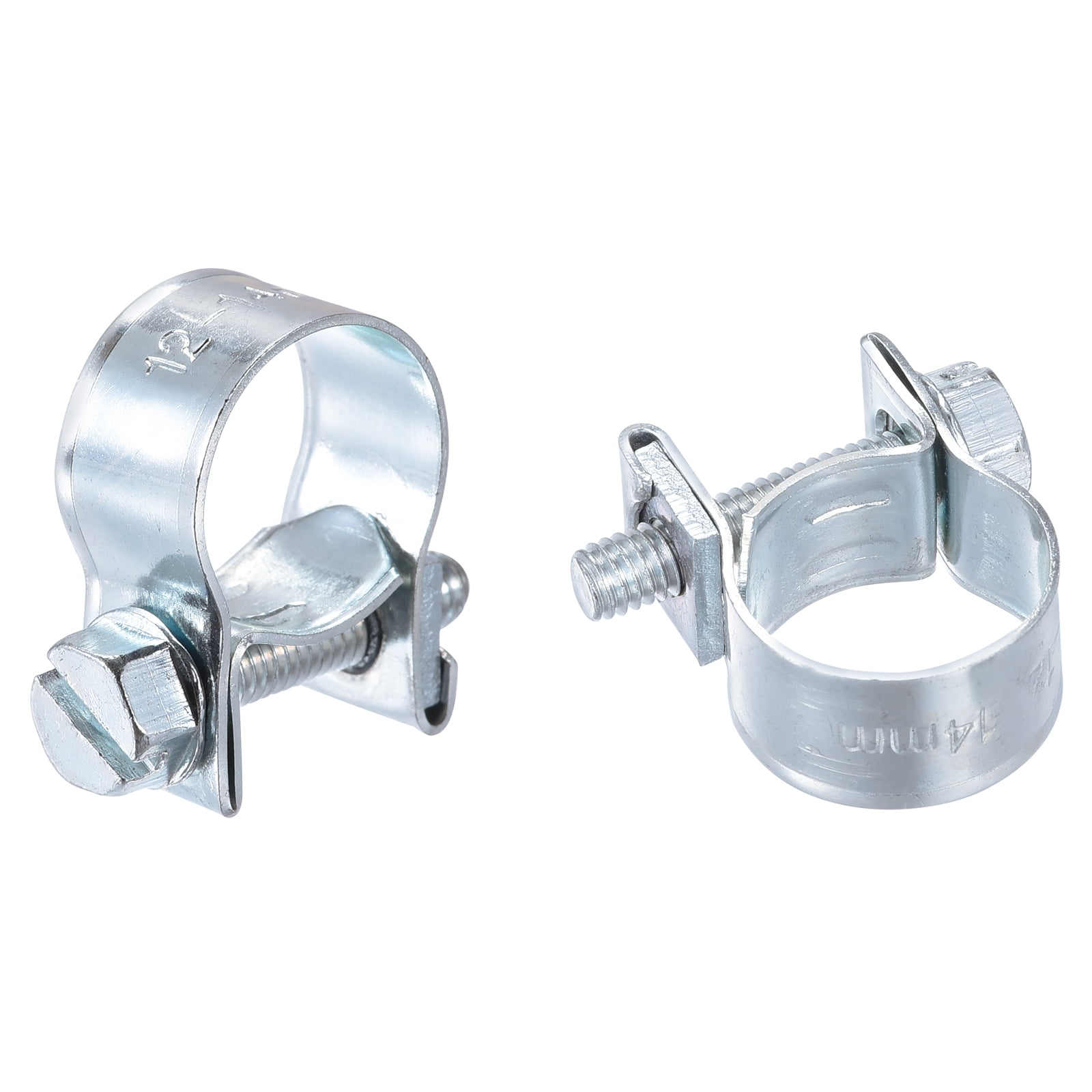 Uxcell 12-14mm Mini Fuel Injection Hose Clamp Zinc Plated Steel Fuel ...