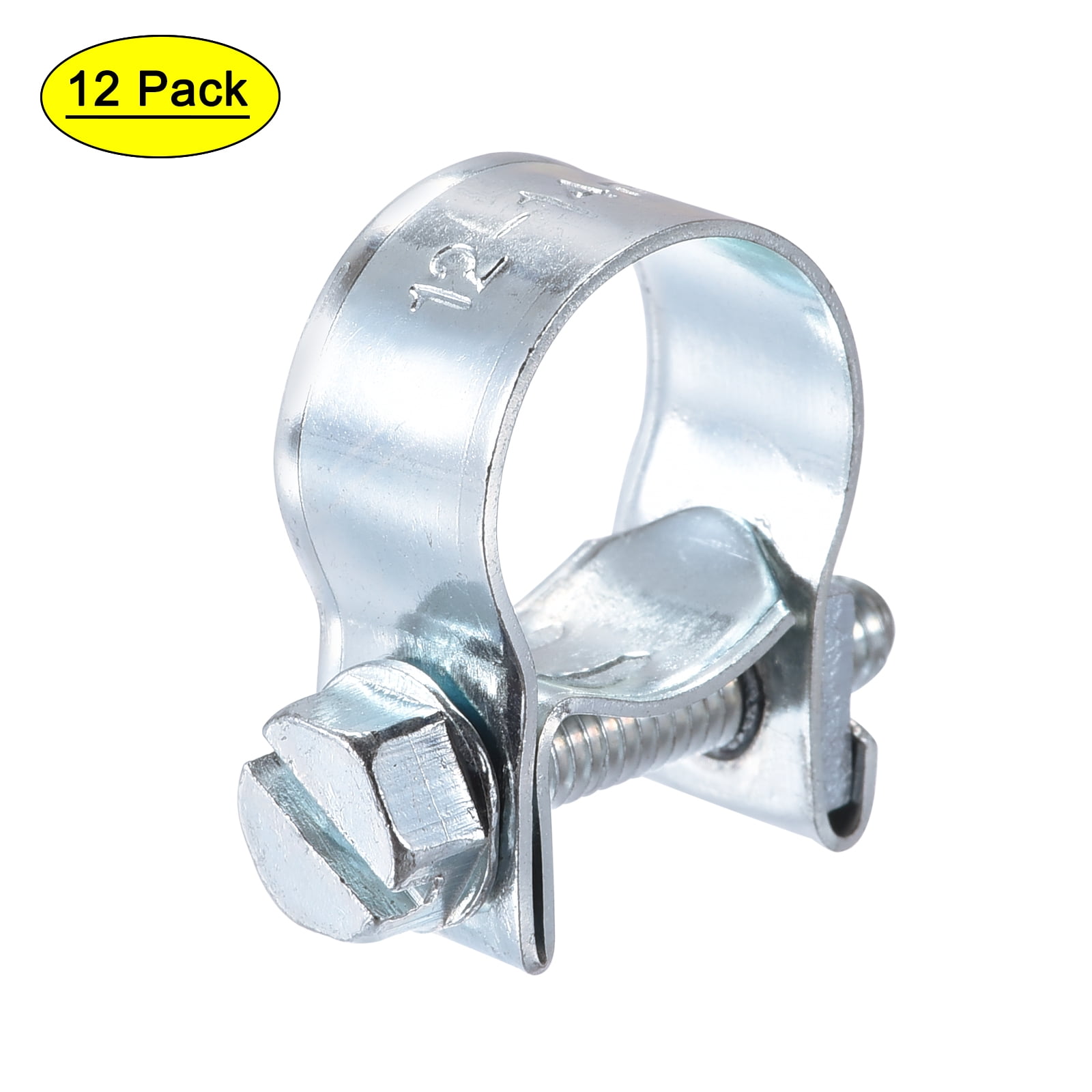 Uxcell 12-14mm Mini Fuel Injection Hose Clamp Zinc Plated Steel Fuel ...