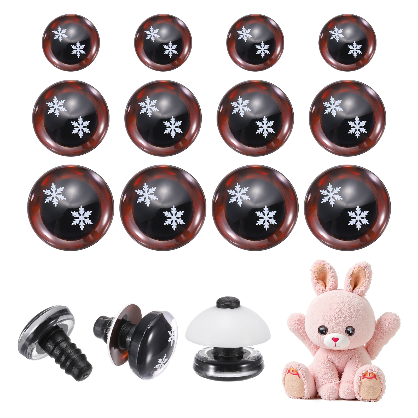 Uxcell 12/16/18mm Glitter Safety Eyes Snowflake, 30Pcs Doll Crocheting ...