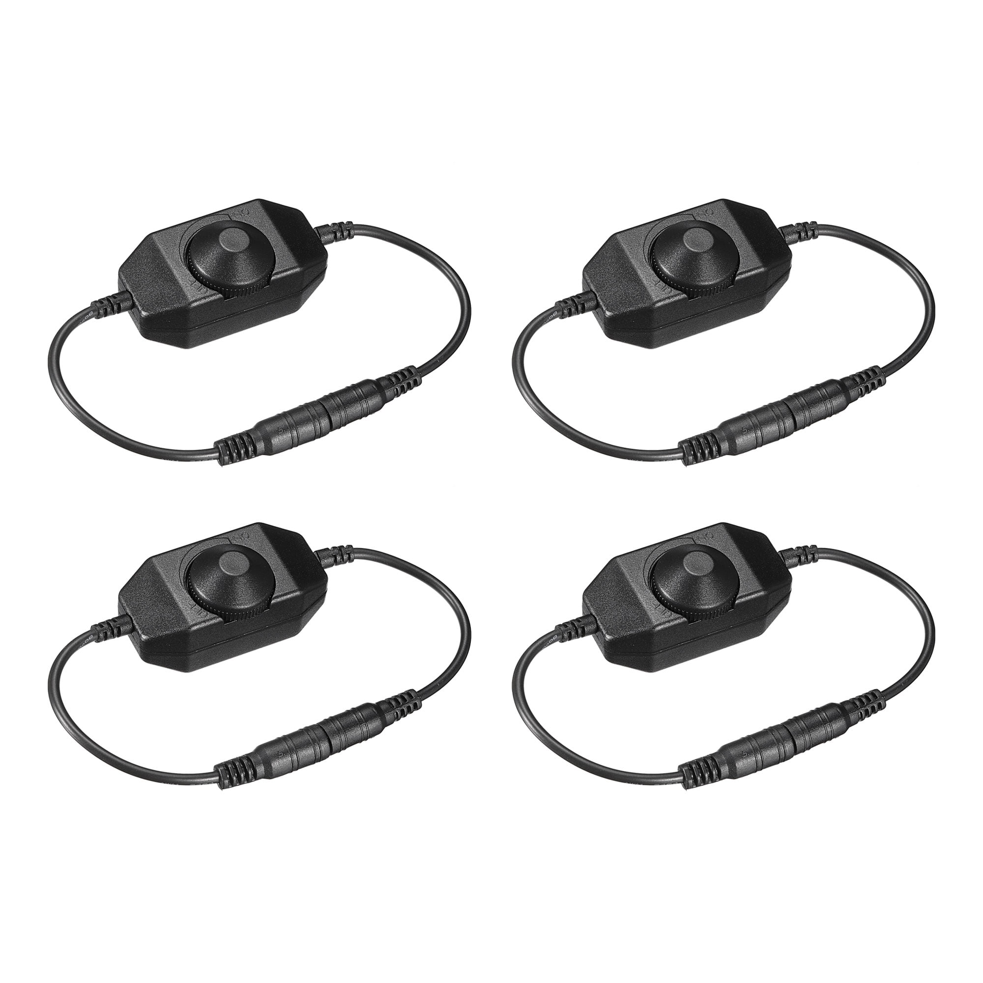 Uxcell 12-24V DC PWM Rotary Inline Dimmer for LED Strips Lights, Black ...