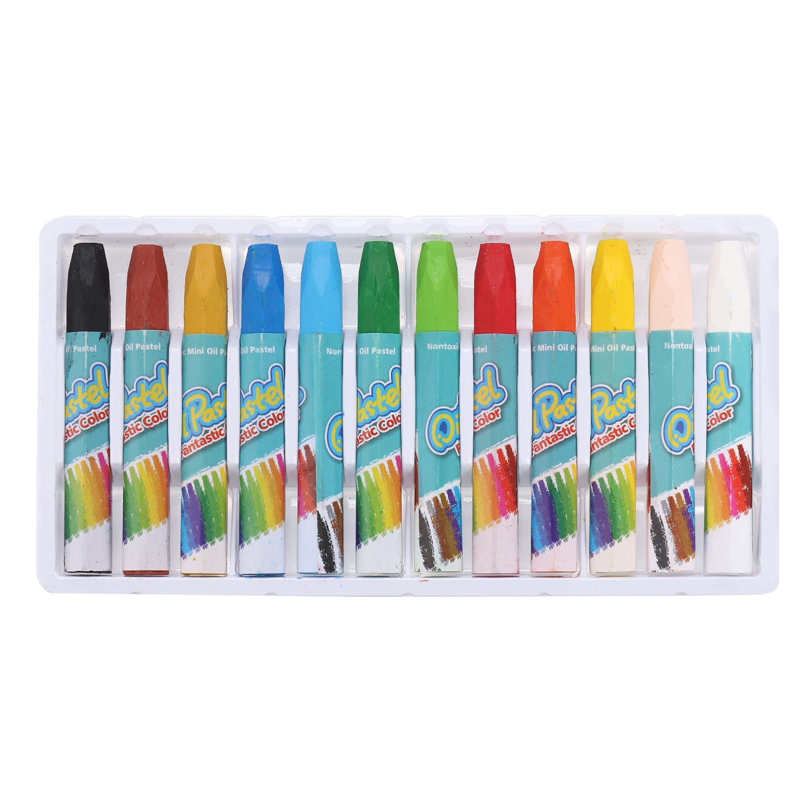 Uxcell 12 Color Oil Pastels, 12 Color Soft Oil Crayons Creamy Pastels ...