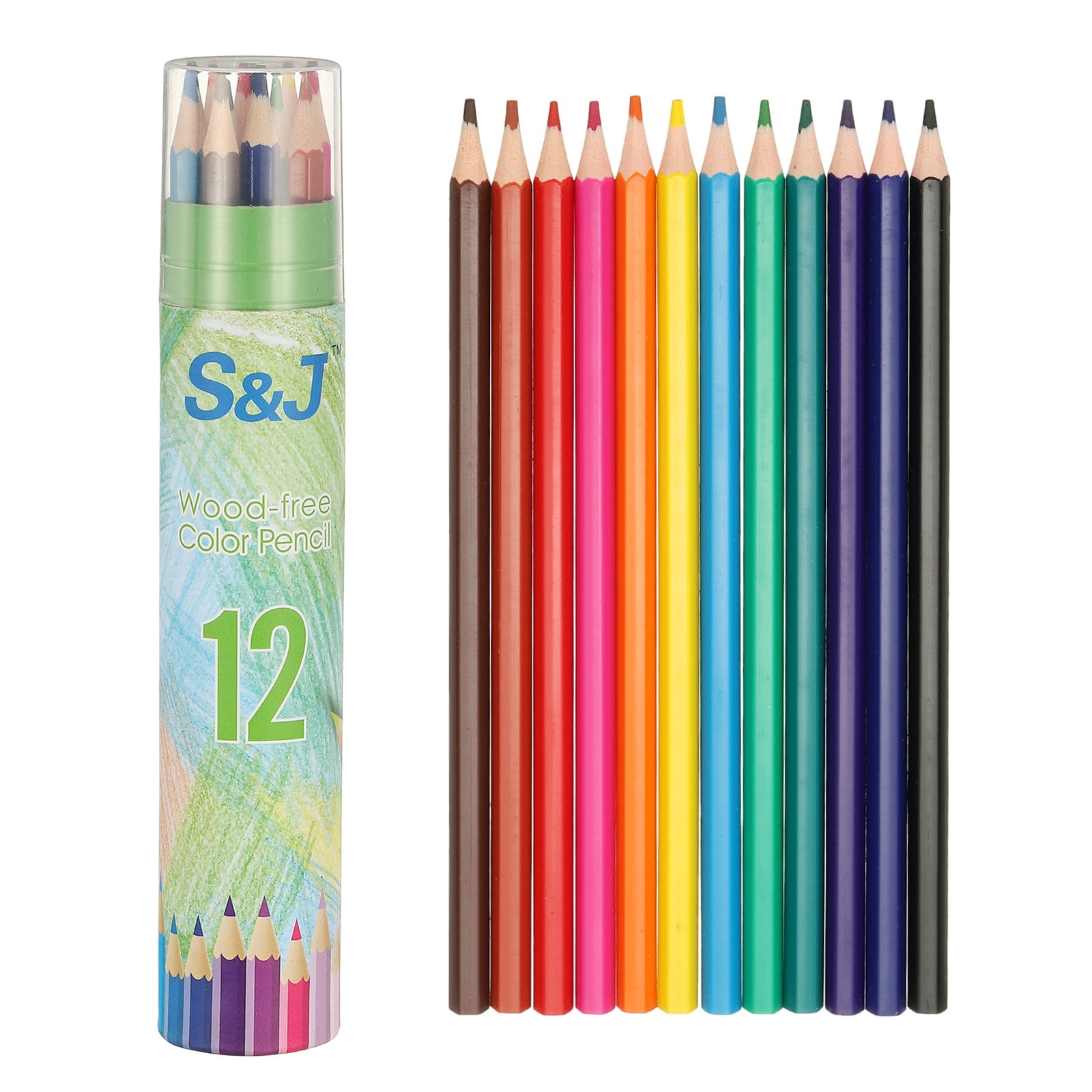 Uxcell 12 Colors Coloring Pencils Set, Soft Core Colored Pencils ...