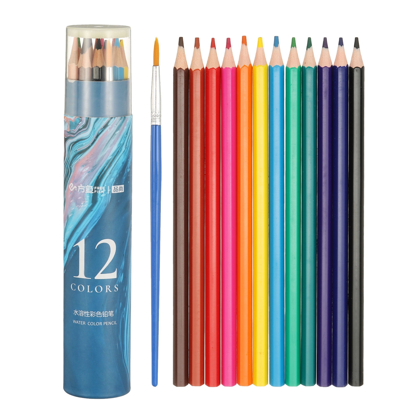 Uxcell 12 Colors Water Soluble Coloring Pencils Set for Sketching ...