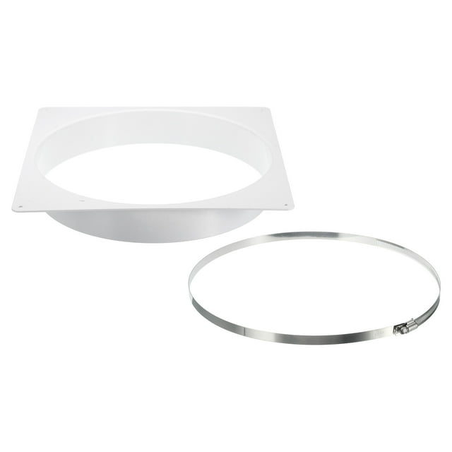 Uxcell 12" Duct Connector Flange Dryer Vent Wall Plate Square to Round ...