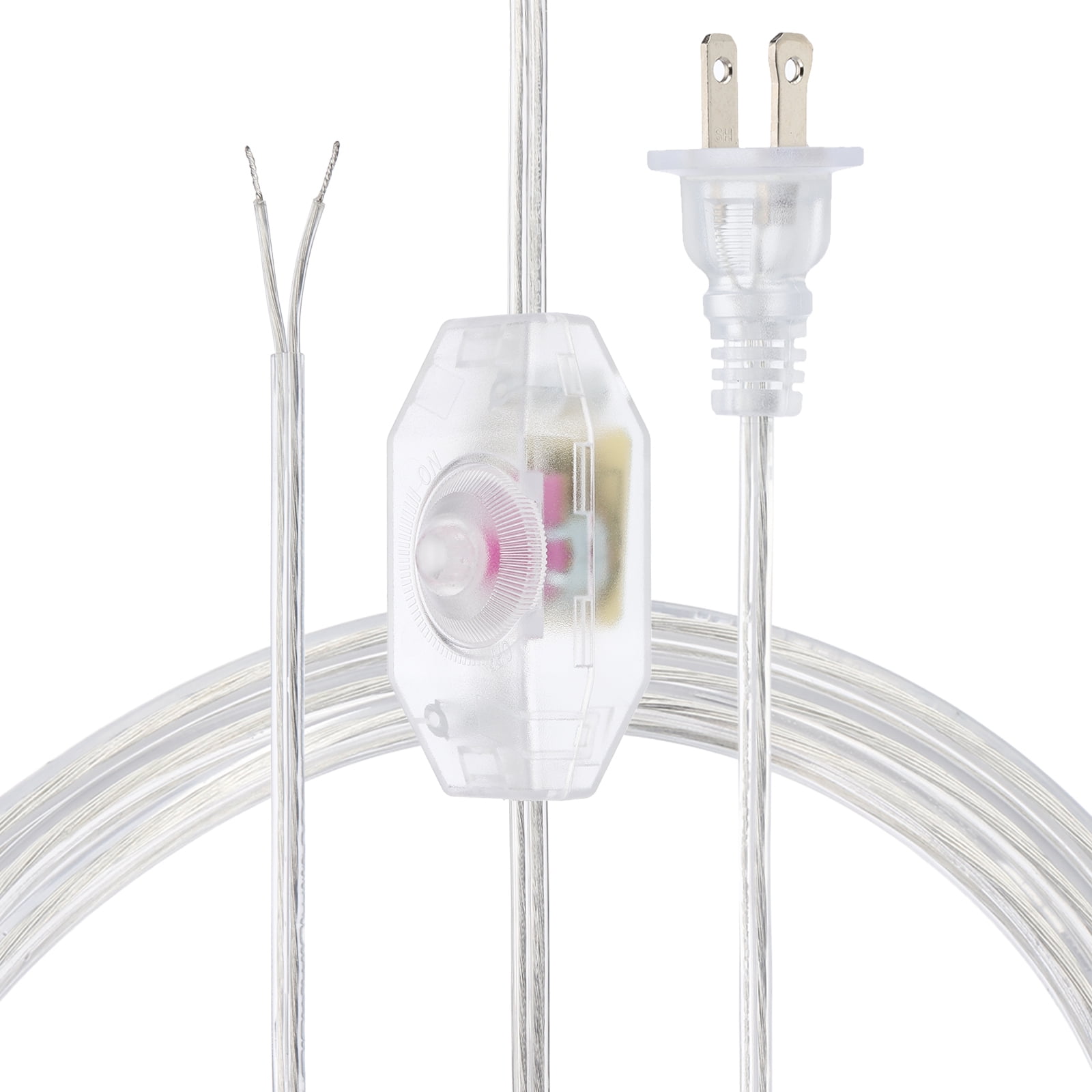 Uxcell 12 Feet 1 Set UL List Lamp Power Cord with Full Range Rotary ...