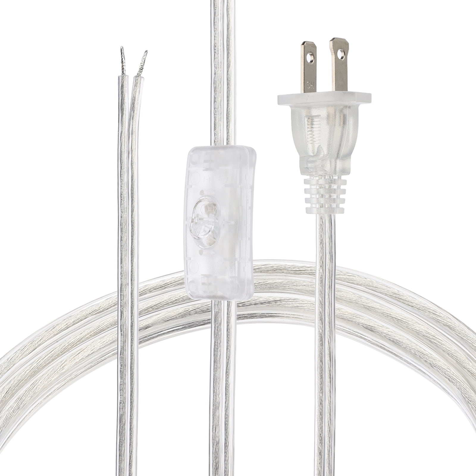Uxcell 12 Feet 18AWG Lamp Cord with Plug, 1 Set SPT-2 UL List Lamp ...