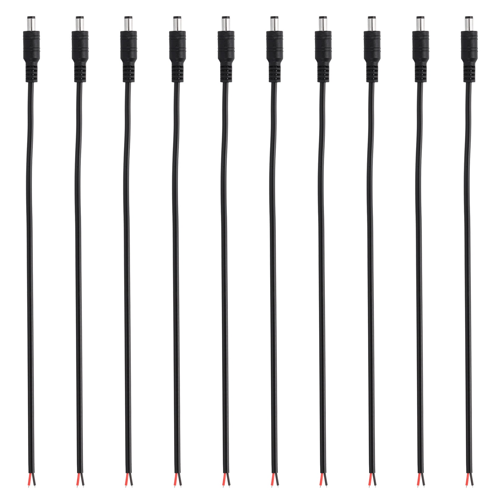 Uxcell 12 Inch DC Power Cable, 20 Pcs 5.5mm x 2.1mm Barrel Plug Socket ...