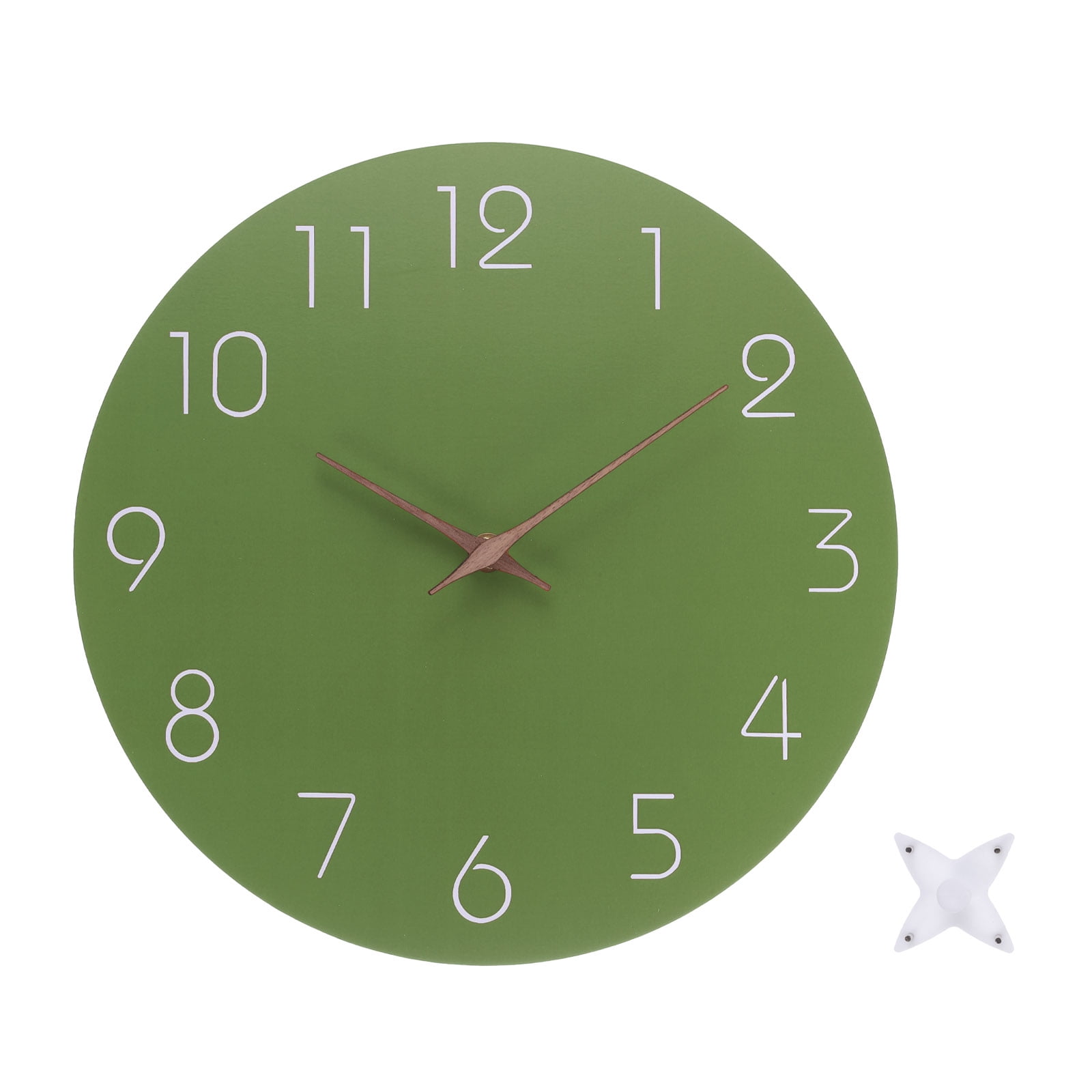 Uxcell 12 Inch Wall Clock, Battery Operated Non-Ticking Round Wall Clocks, Olive Green - Walmart.com