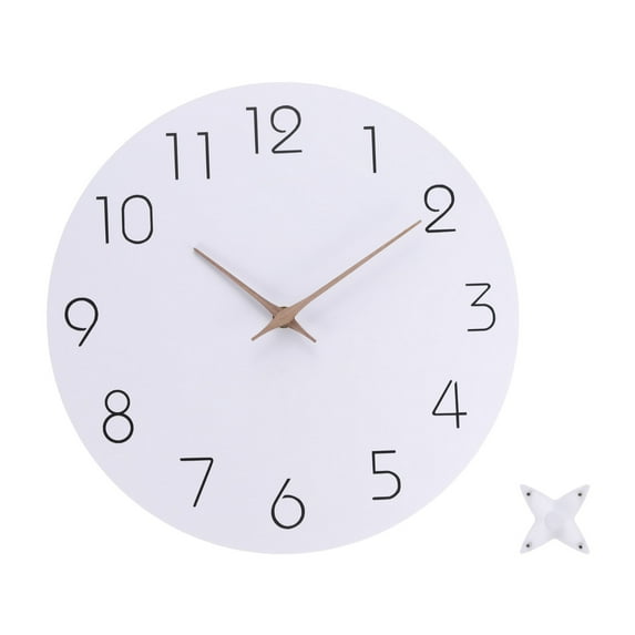 Uxcell 12 Inch Wall Clock, Battery Operated Non-Ticking Round Wall Clocks, White - Walmart.com