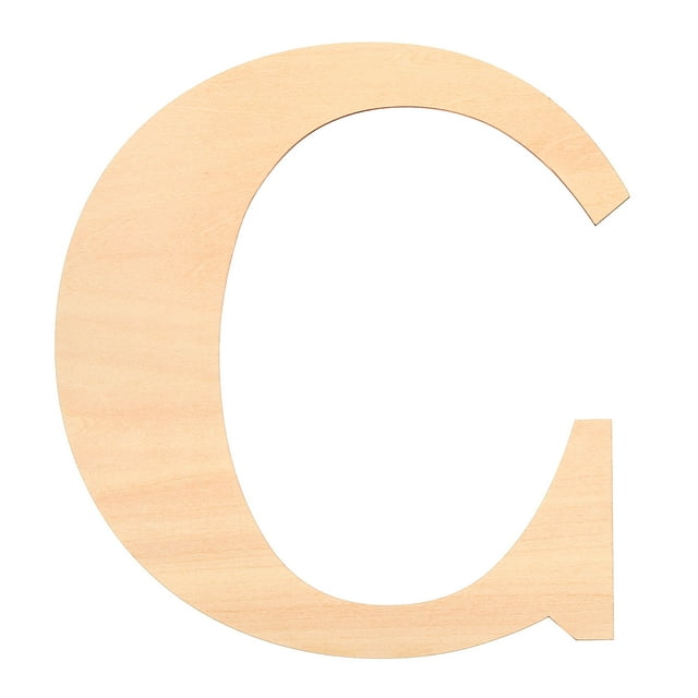 Uxcell 12 Inch Wooden Letter Letter C Shape Cutout Unfinished Large ...