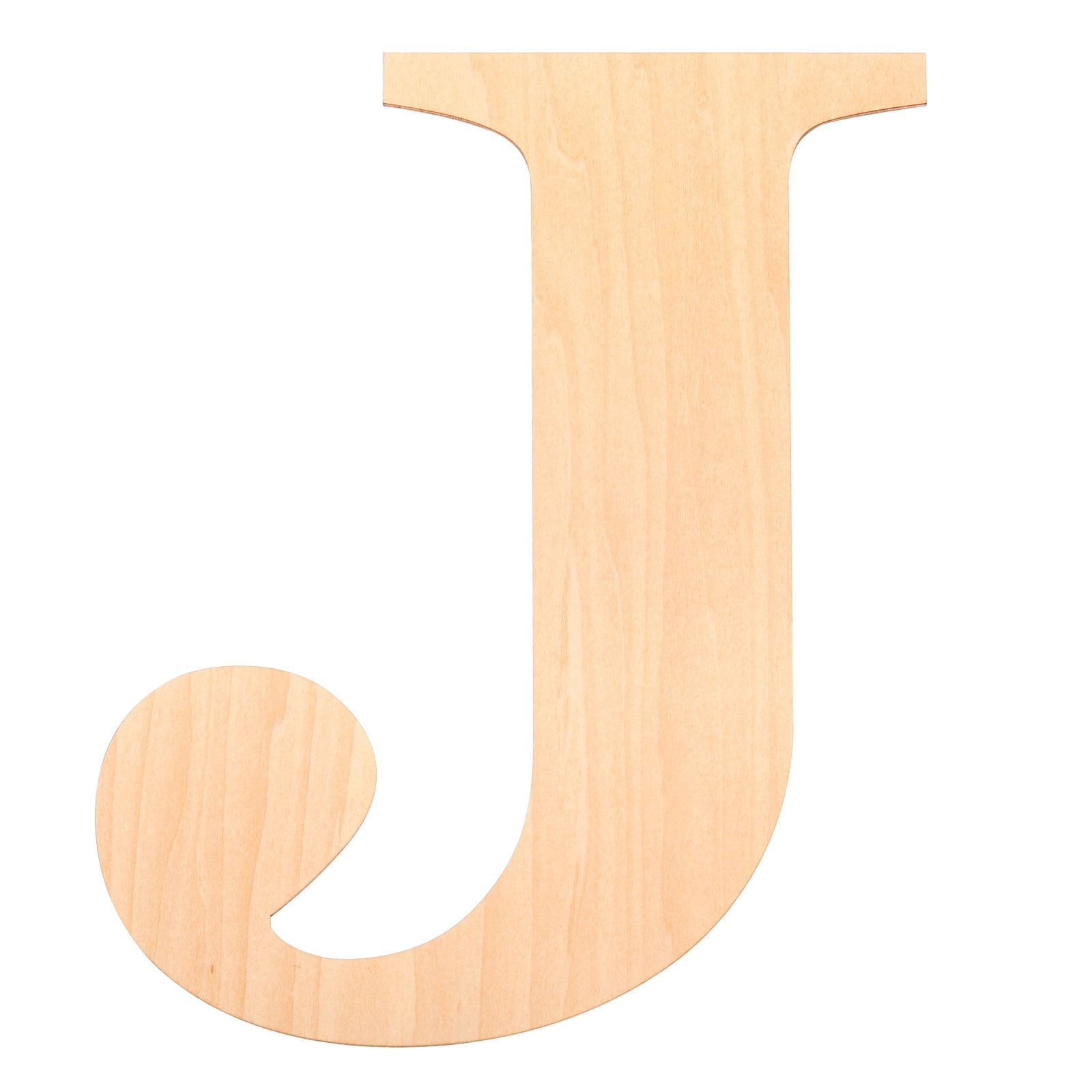 Uxcell 12 Inch Wooden Letter Letter J Shape Cutout Unfinished Large ...